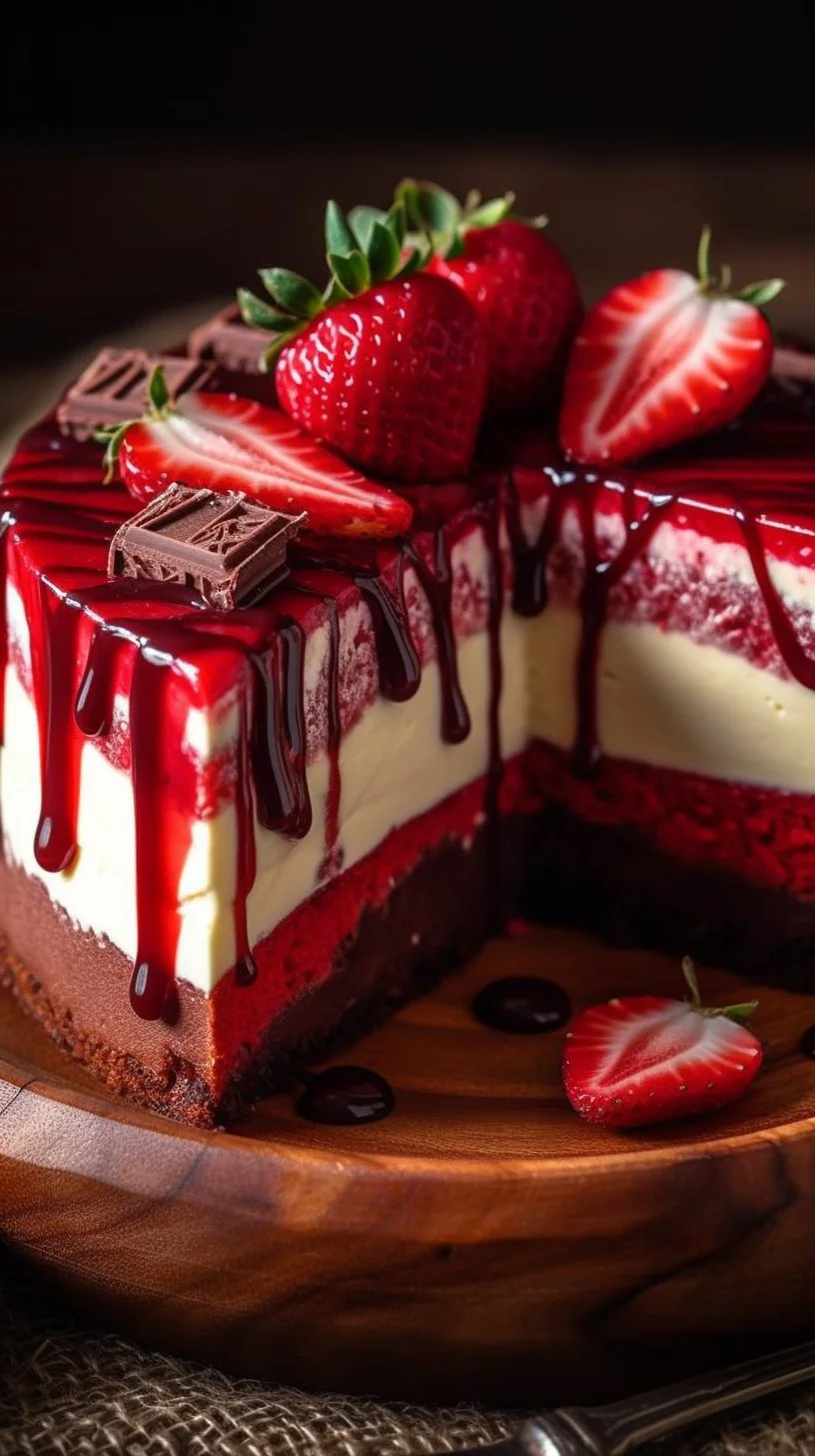 Red Velvet Strawberry Cheesecake Delight